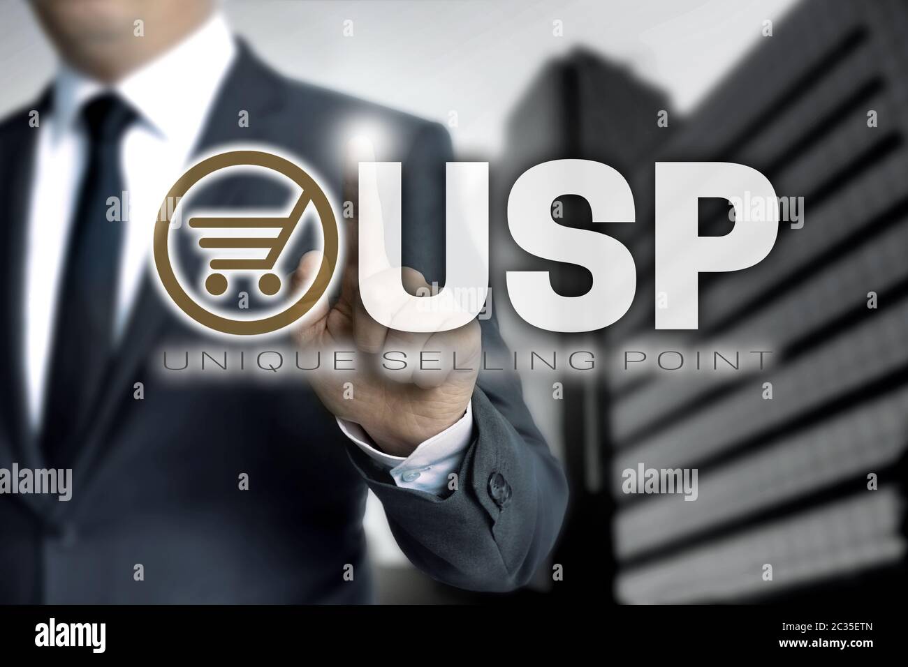 USP touchscreen is operated by businessman Stock Photo - Alamy