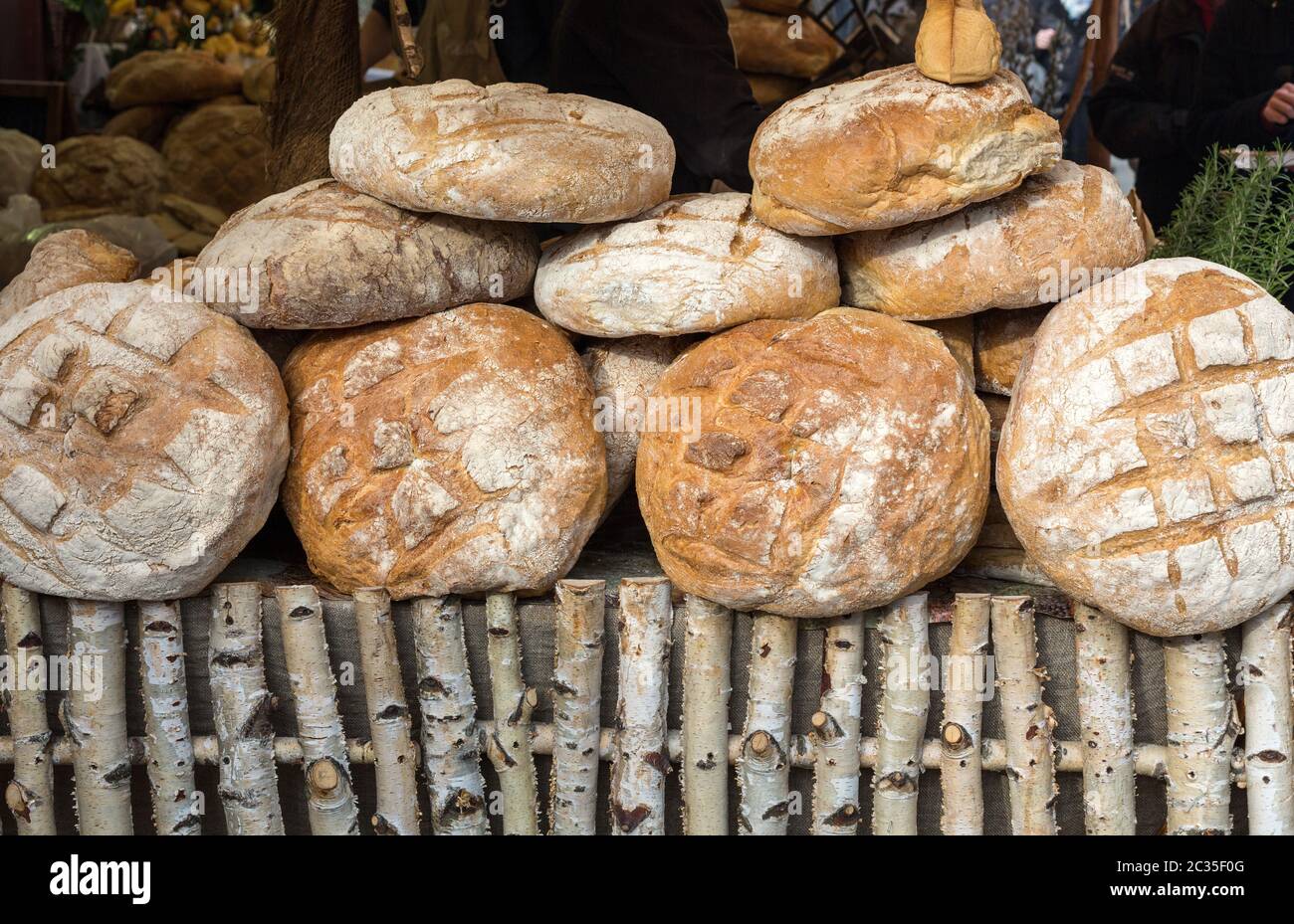The loaf of rustic bread traditionally roasted Stock Photo - Alamy