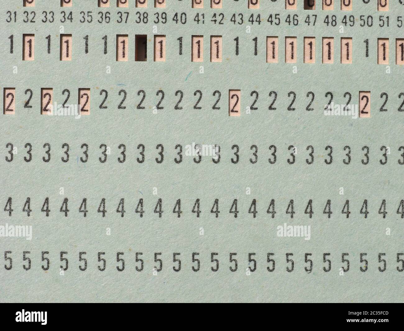 vintage punched card for computer data storage and programming Stock ...