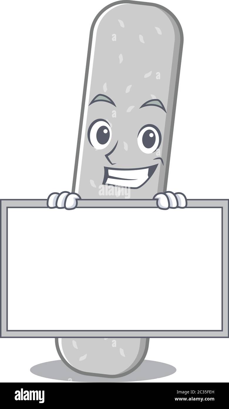 Funny cartoon design style emery boards standing behind a board Stock ...