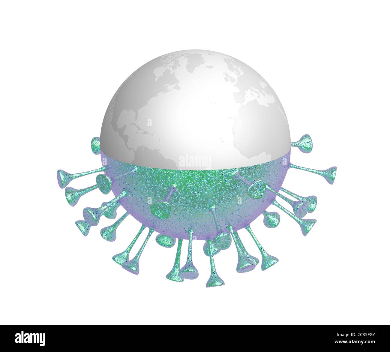 Concept illustration with planet earth and virus Stock Photo - Alamy