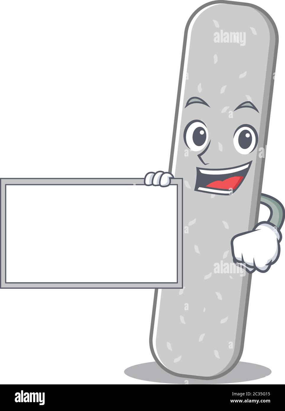 Cartoon character style of emery boards holding a white board Stock ...