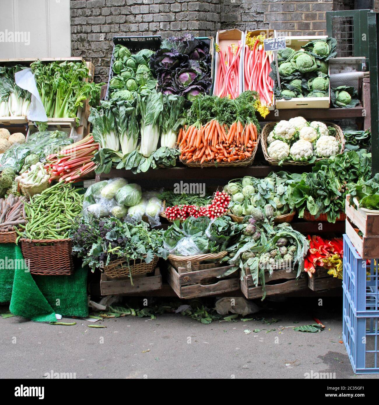Market stall with varaity of organically grown vegetables Stock Photo ...