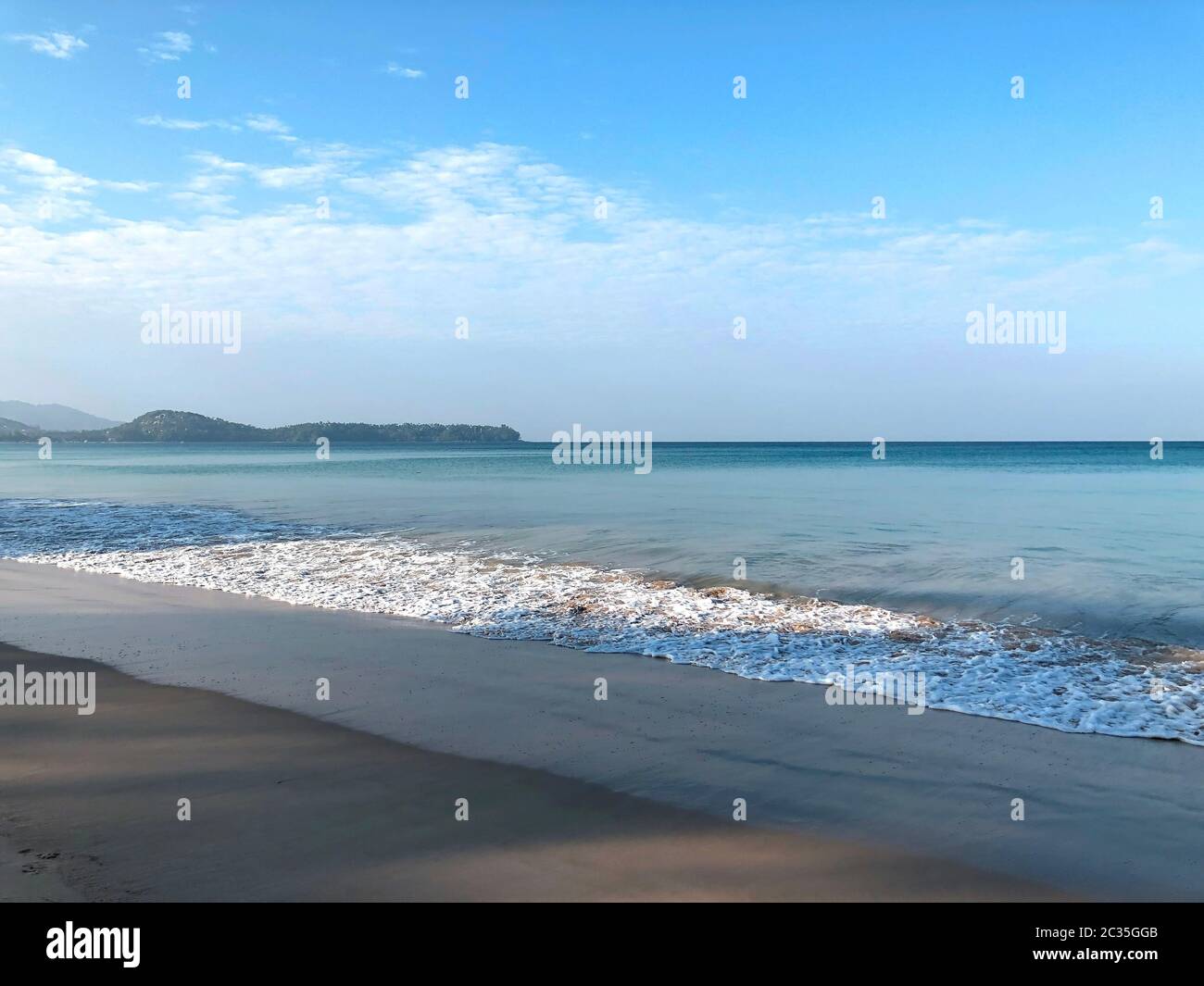 Beach and palm trees on the island of Phuket in Thailand Stock Photo ...