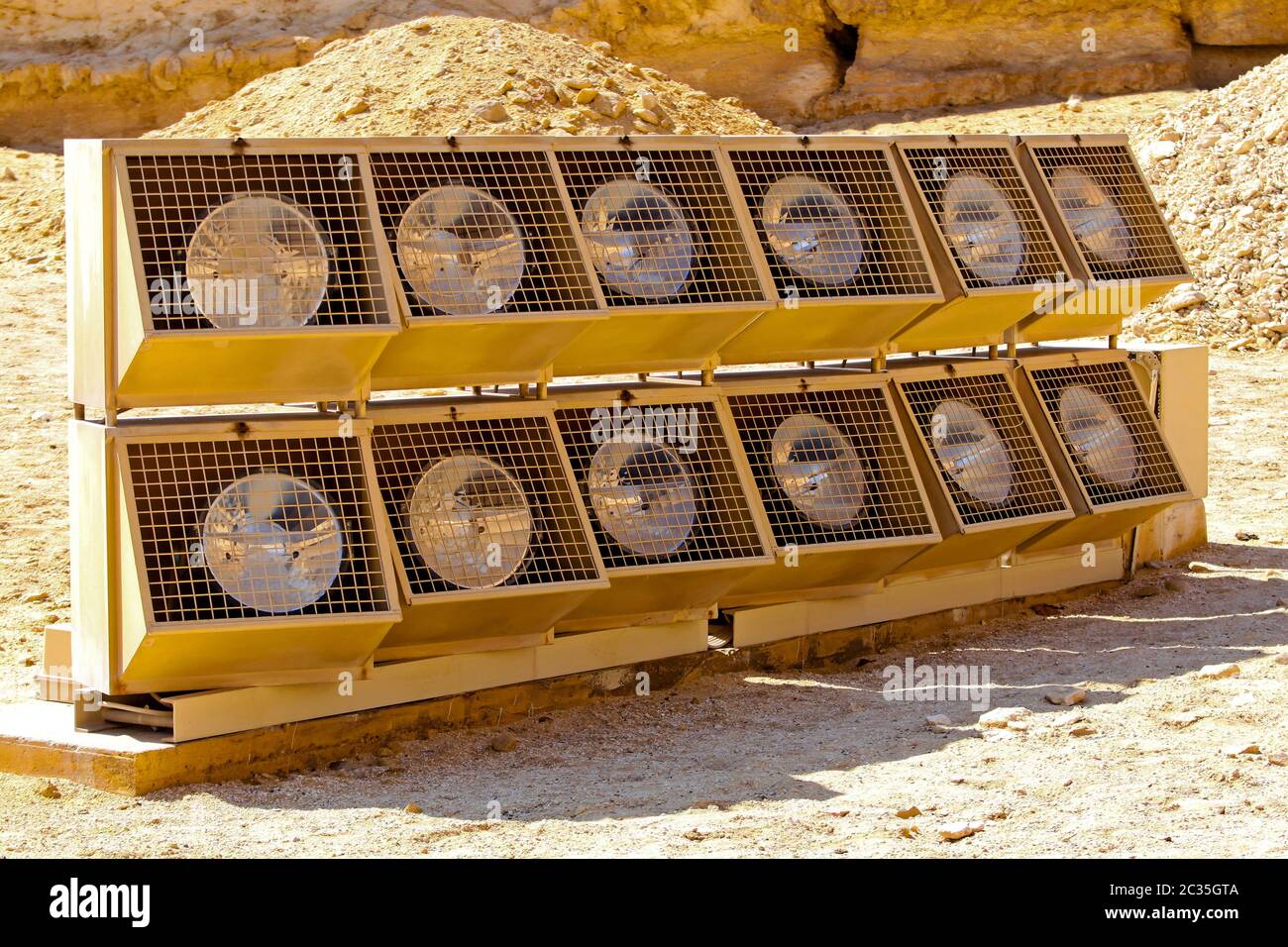 Dozen powerful reflectors in box for landmark light Stock Photo - Alamy