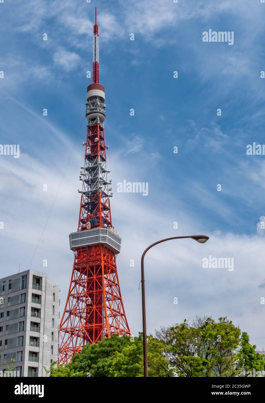 View of the iconic and popular Tokyo Tower, Japan Stock Photo - Alamy