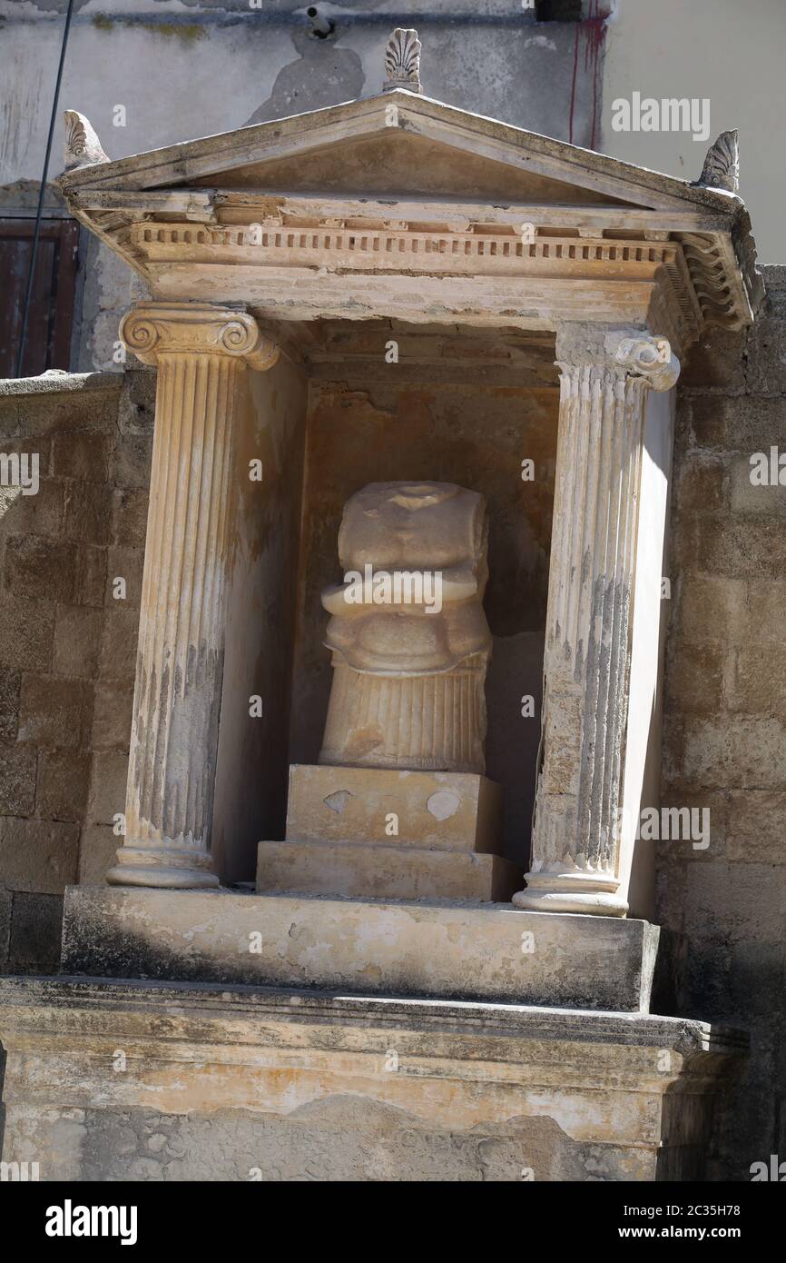 Rhodes - the medieval building of the Hospital of the Knights.At ...