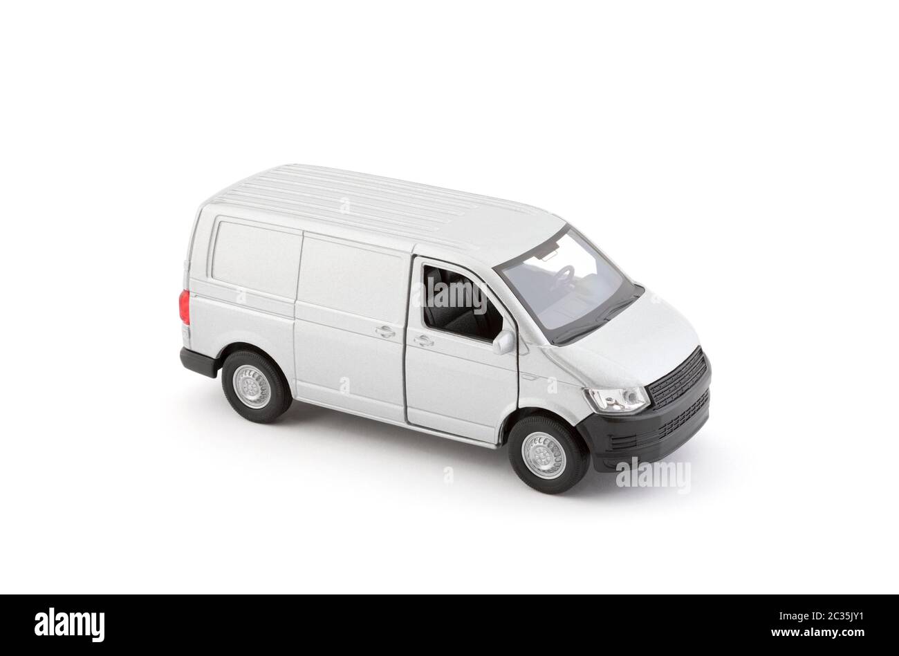 Transport silver van car on white background with clipping path Stock ...