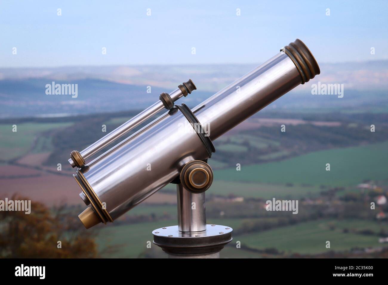 a telescope to explore the surrounding area and landscape Stock Photo ...