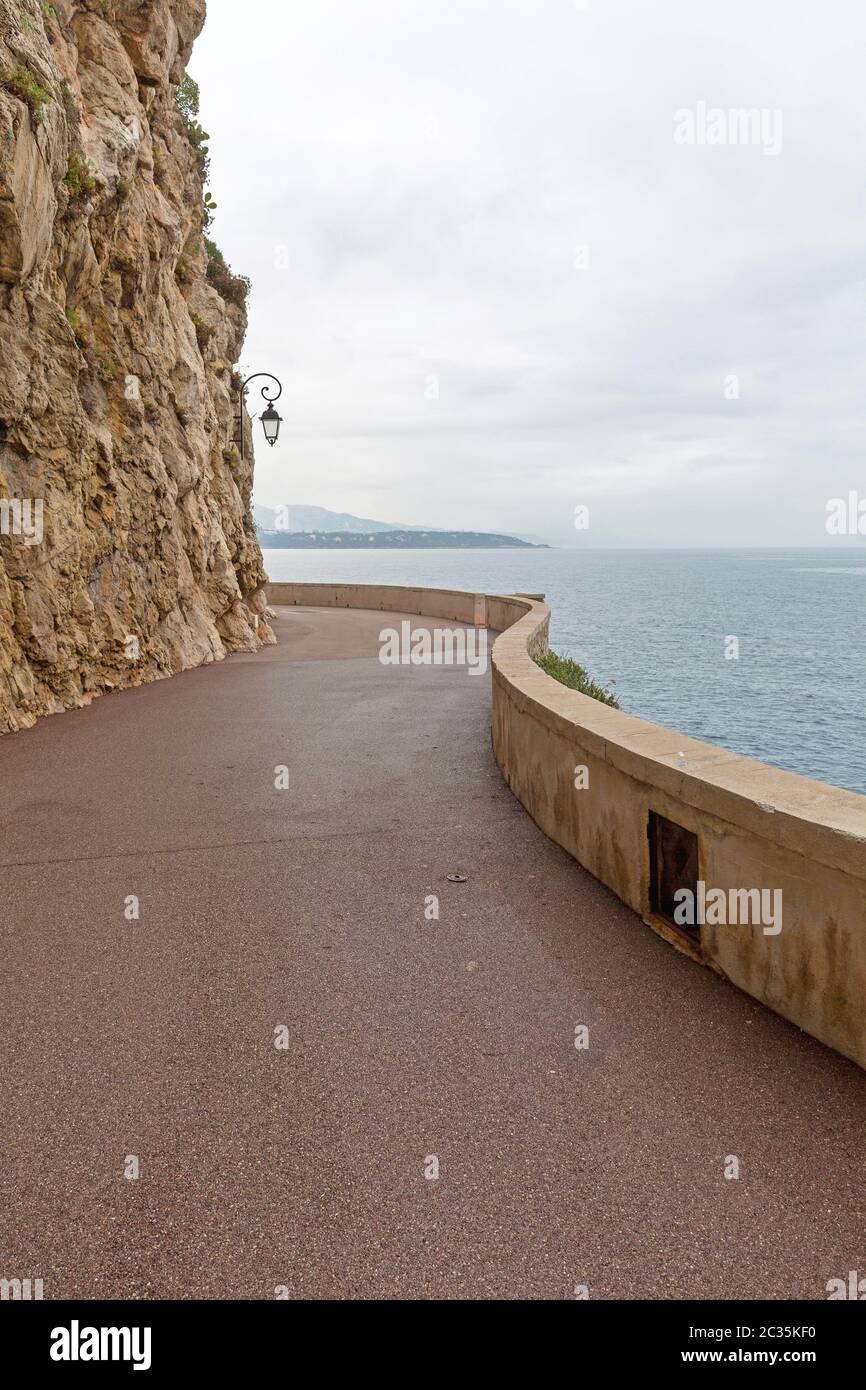 Curved Road at Mediterranean Coast in Monaco Stock Photo - Alamy