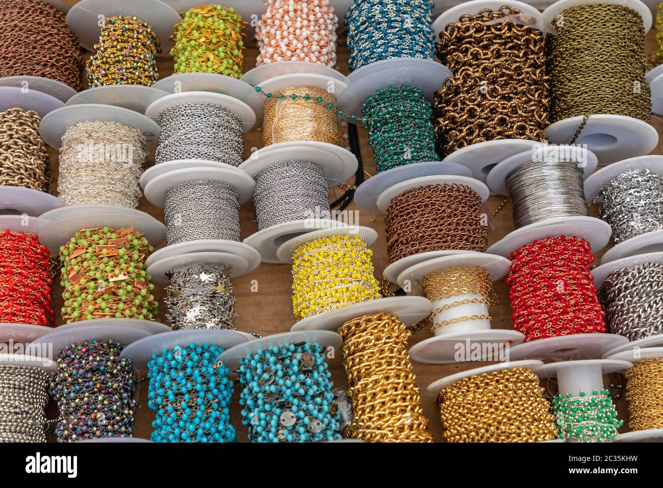 Reels With Chains for Bijoux Jewellery Crafts Stock Photo - Alamy