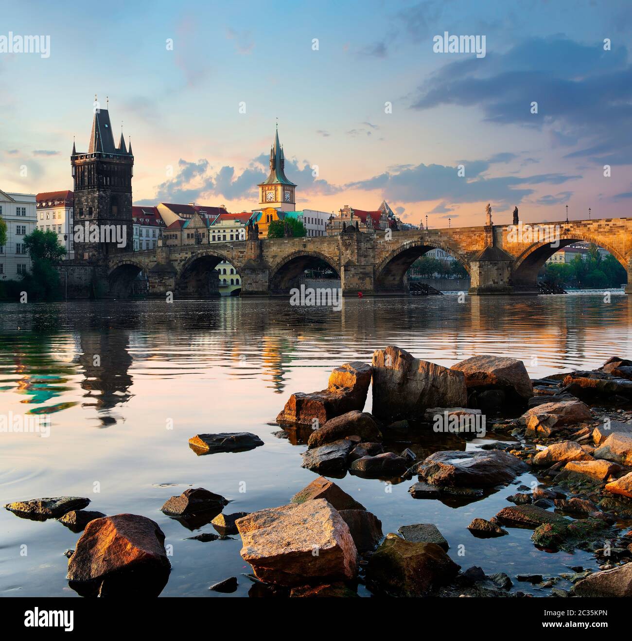 Charles Bridge in the morning Stock Photo - Alamy