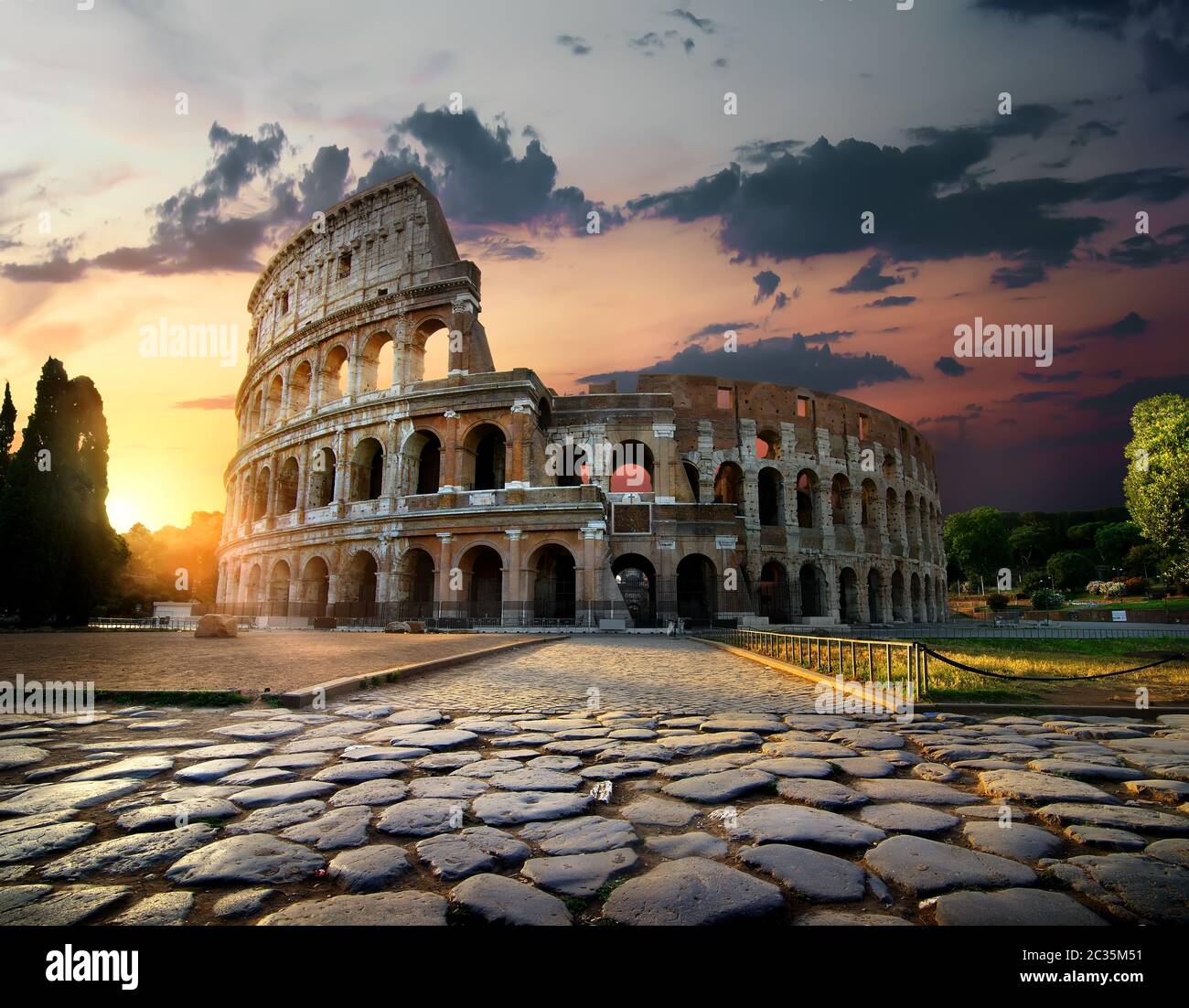 Sunlight on Colosseum Stock Photo - Alamy
