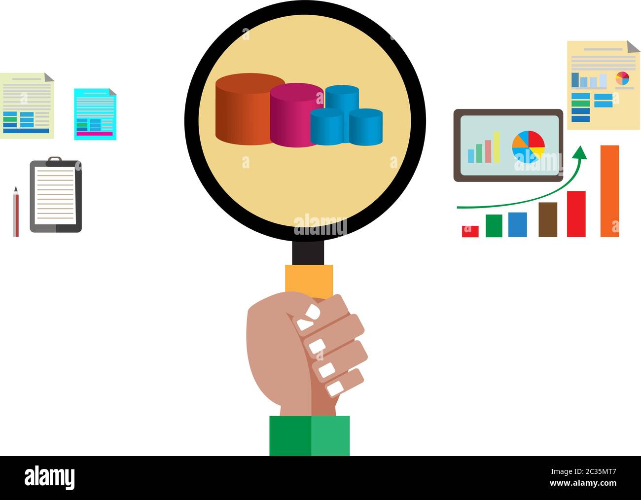 business process report, Data Input Process to report Stock Photo - Alamy