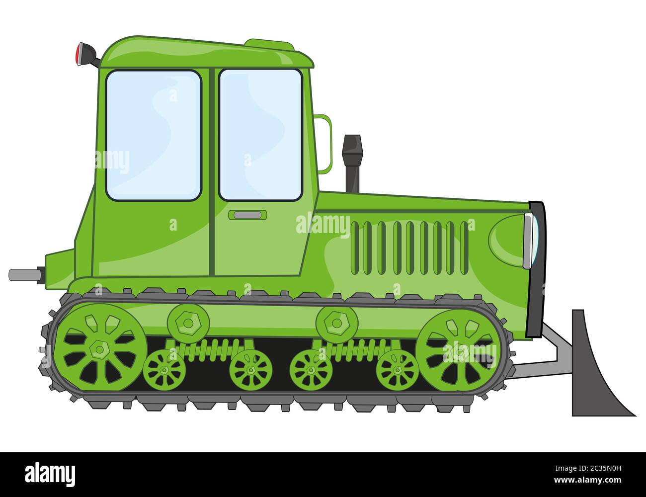 Vector illustration of the cartoon crawer with shovel Stock Photo - Alamy