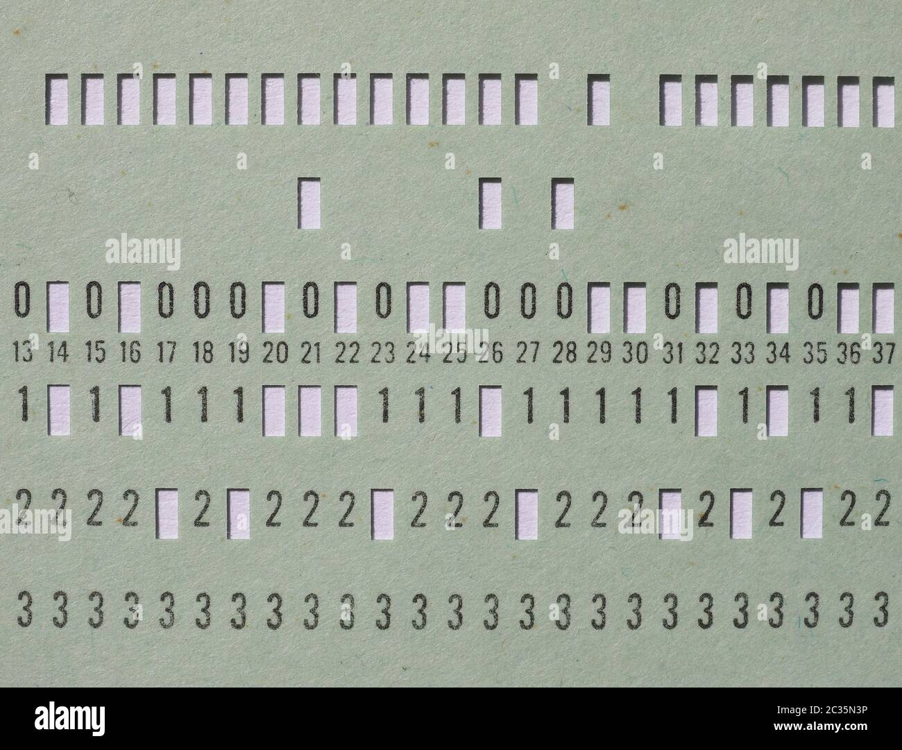 vintage punched card for computer data storage and programming Stock ...