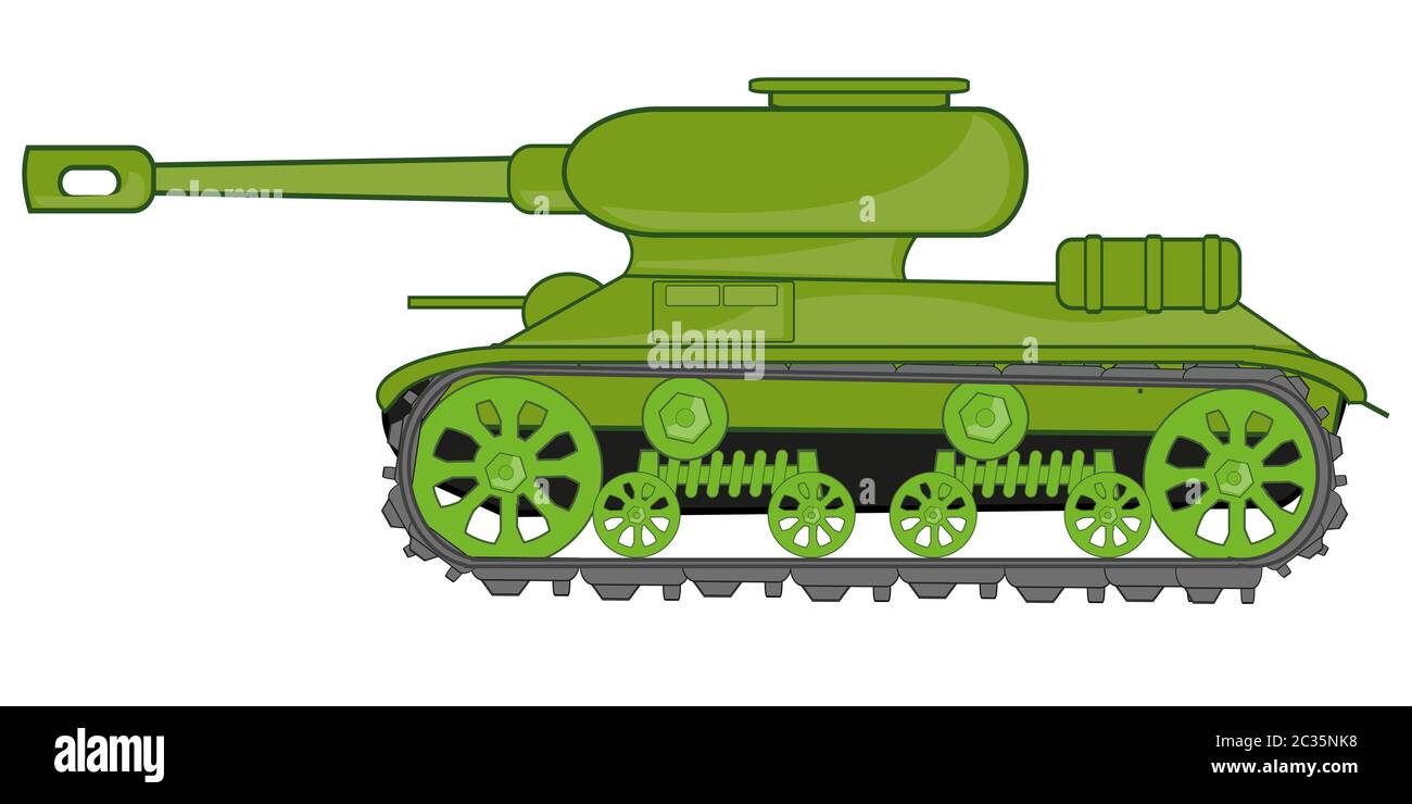 Vector illustration of the military technology of the tank type ...