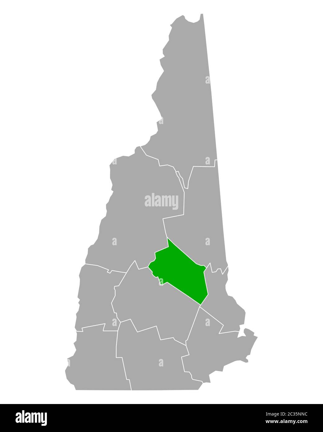 Belknap county map Cut Out Stock Images & Pictures - Alamy