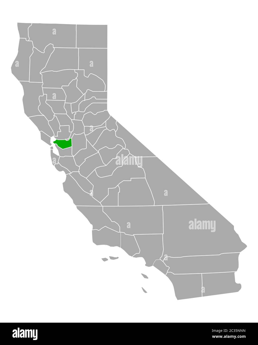 Map of Contra Costa in California Stock Photo - Alamy