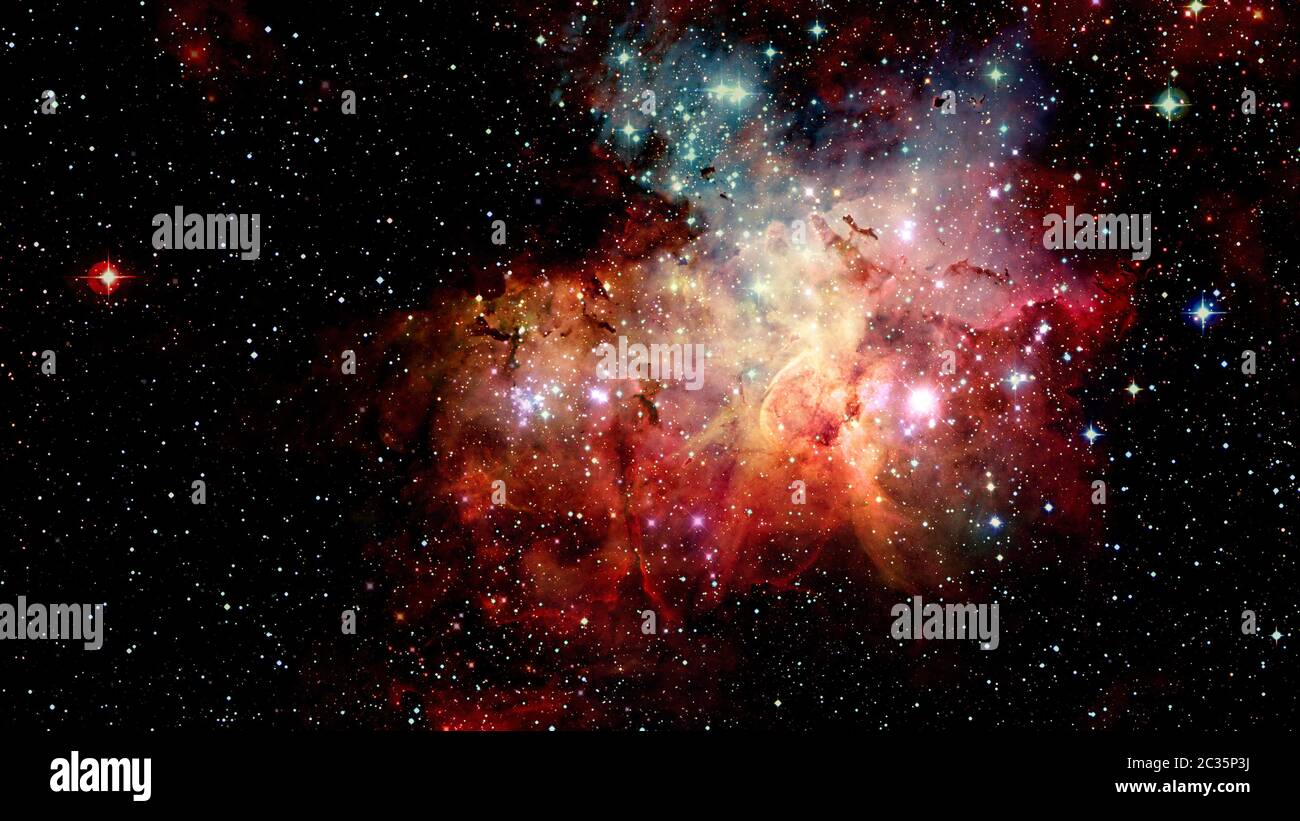 Star explosion in a galaxy of an unknown universe. Elements of this ...