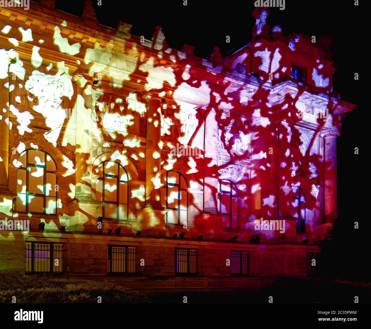 Hanover State Museum illuminated Stock Photo - Alamy