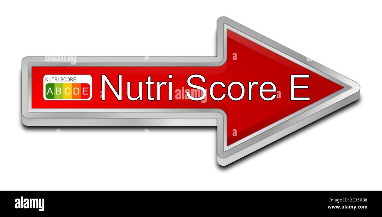 red Nutri-Score Label E, 5-colour Nutrition Label - illustration Stock ...