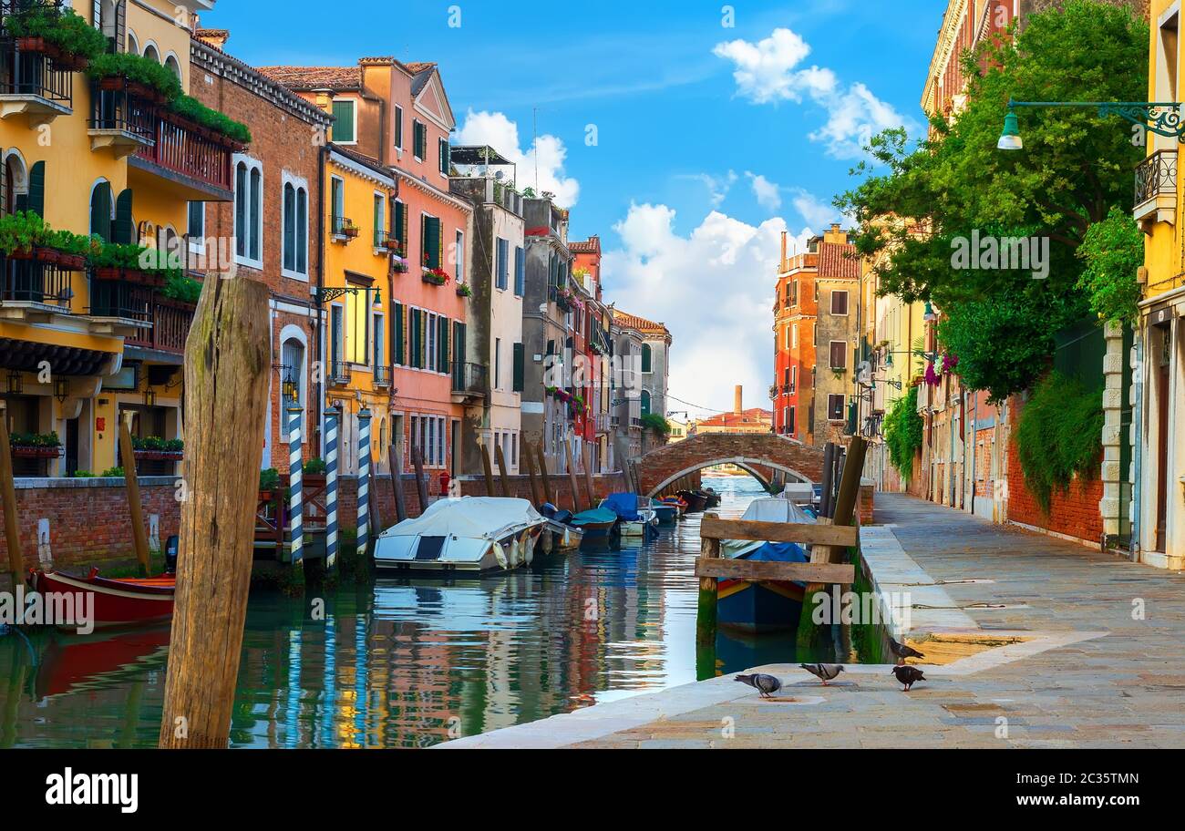 Colorful houses of Venice Stock Photo - Alamy