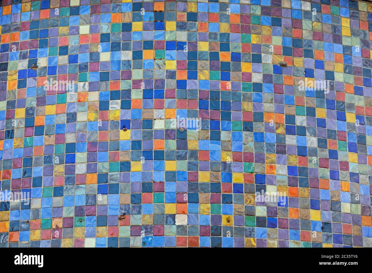 Small Colourful Mosaic Tiles at Building Wall Stock Photo - Alamy
