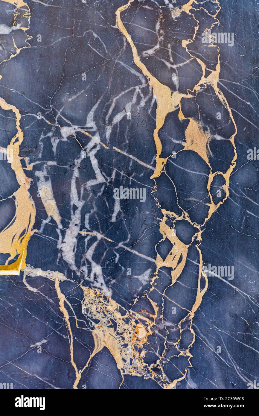 Golden Veins in Dark Marble Stone Luxury Stock Photo - Alamy