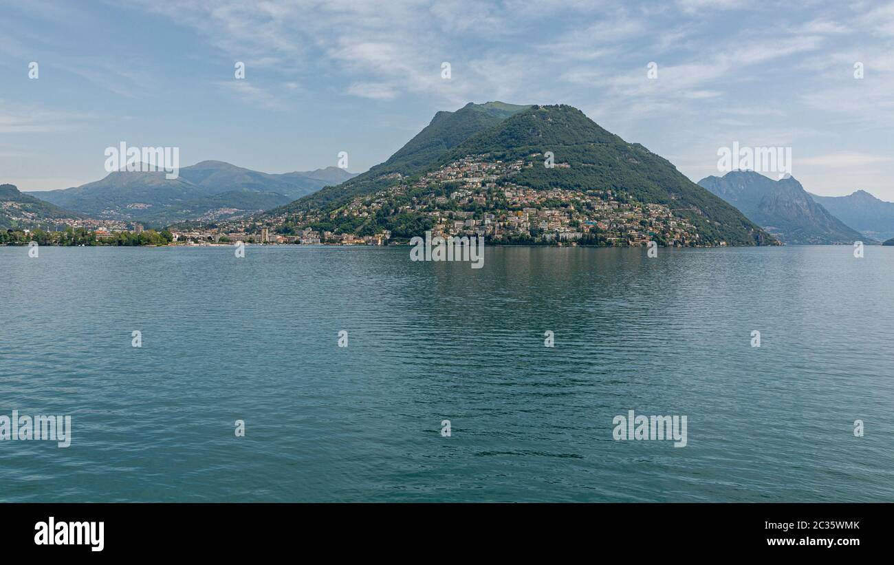 Lugano City and Lake in Switzerland Landscape Stock Photo - Alamy