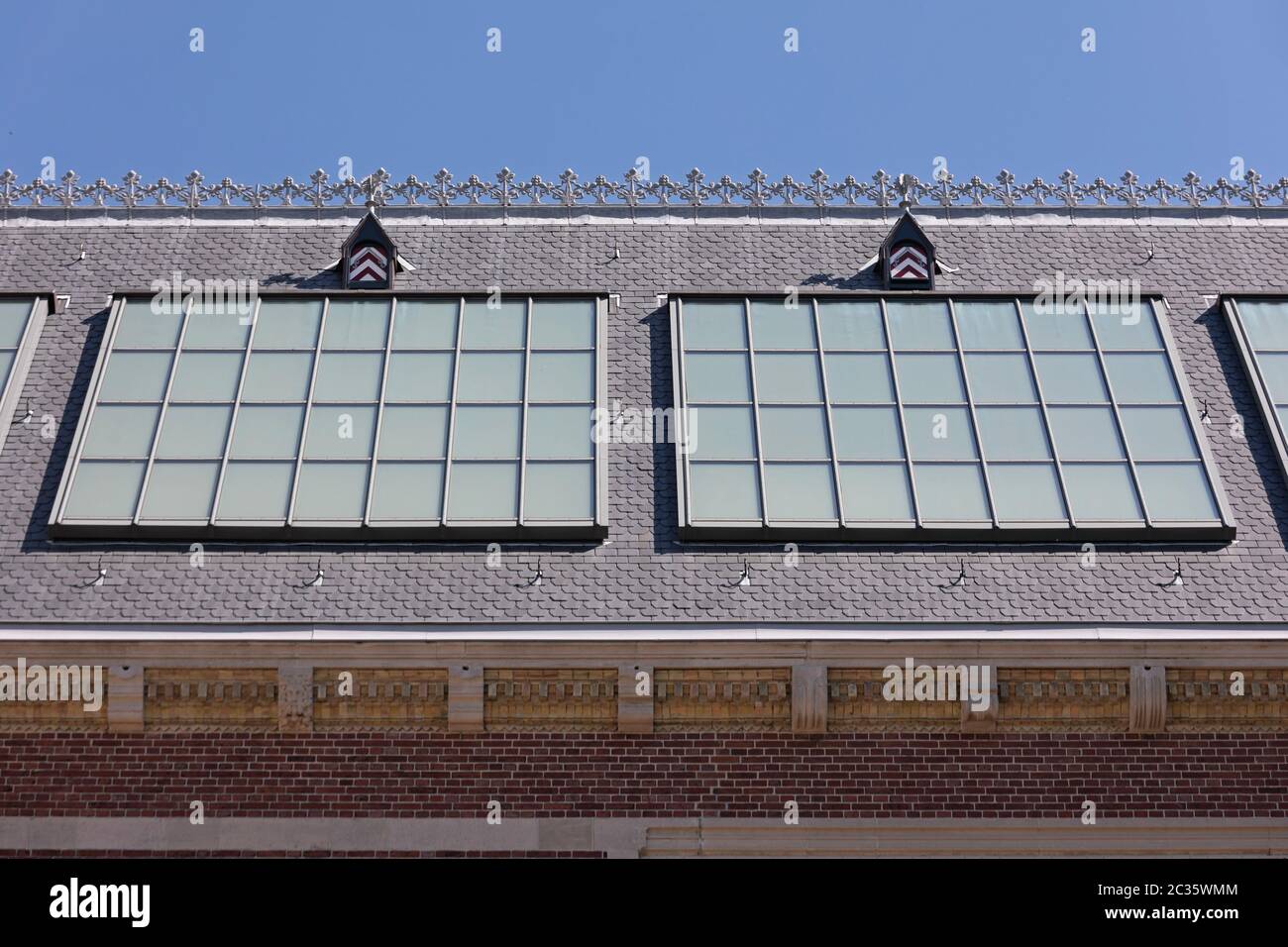 Museum Roof With Big Skylight Windows in Amsterdam Stock Photo - Alamy
