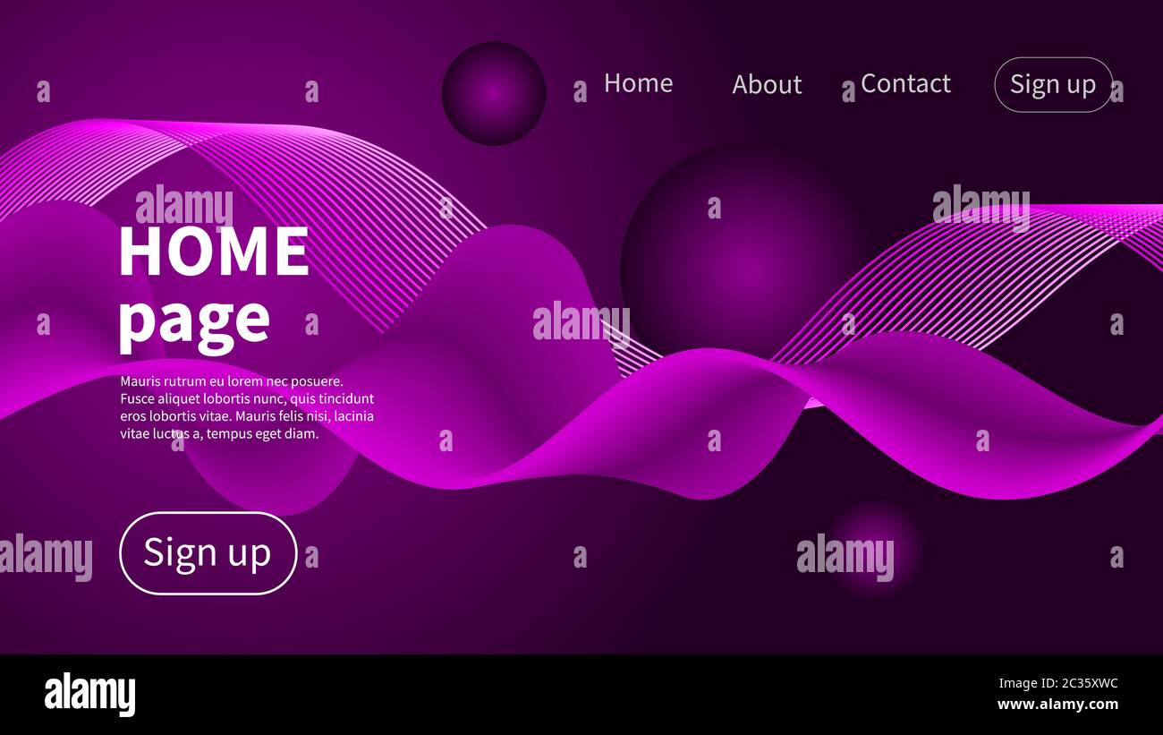 Home page, landing page for website, abstract futuristic background ...