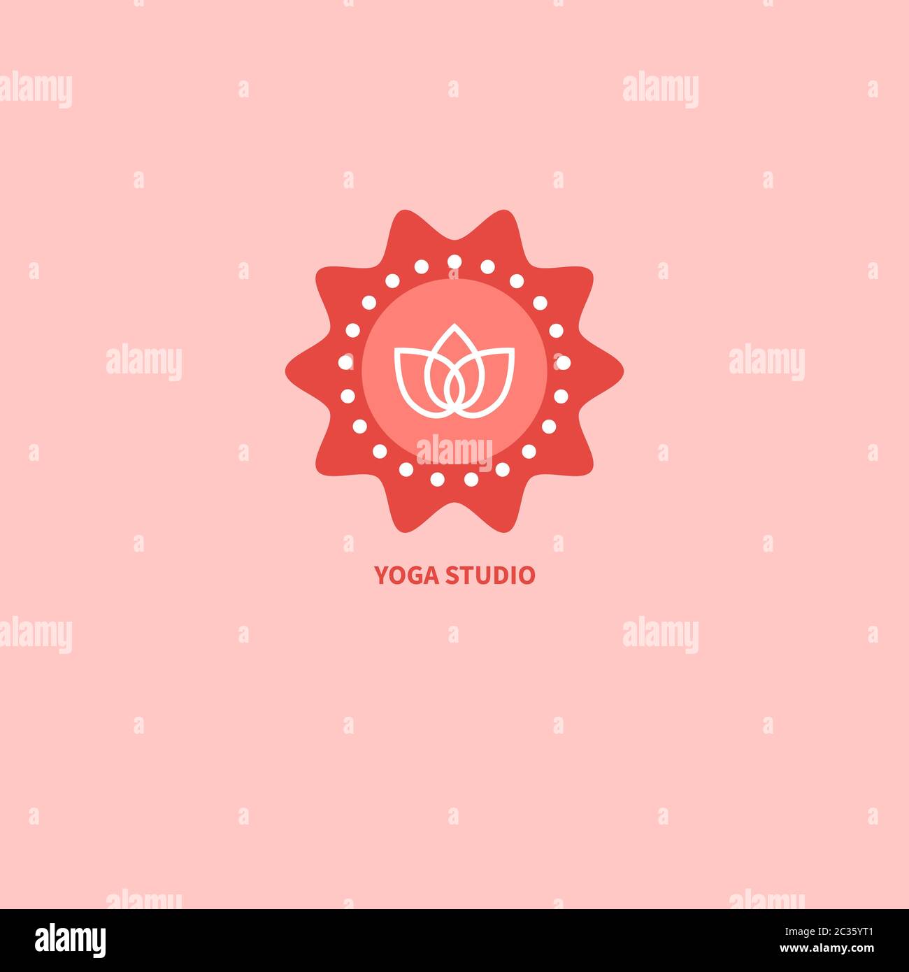 Yoga logo with Lotus. Holistic icon. Vector illustration. Health symbol ...