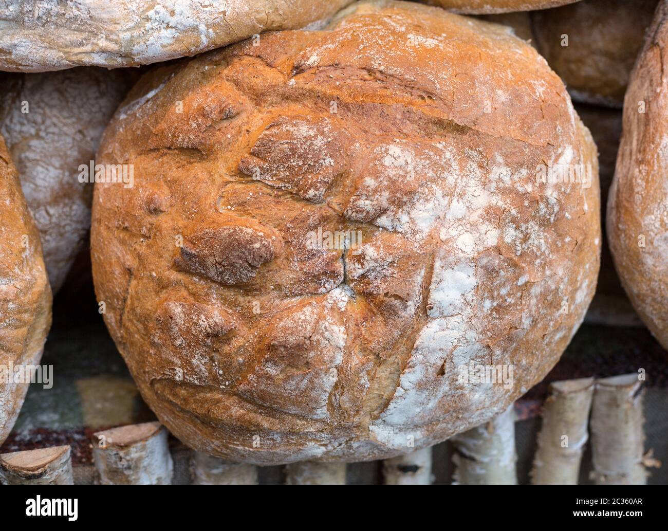 The loaf of rustic bread traditionally roasted Stock Photo - Alamy