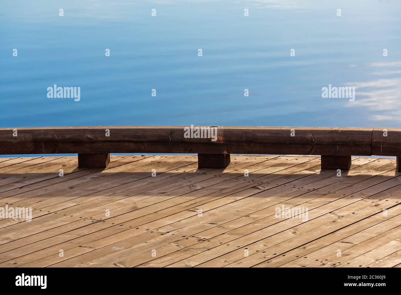Wooden, Decking Patio Terrace at Water Edge Stock Photo - Alamy