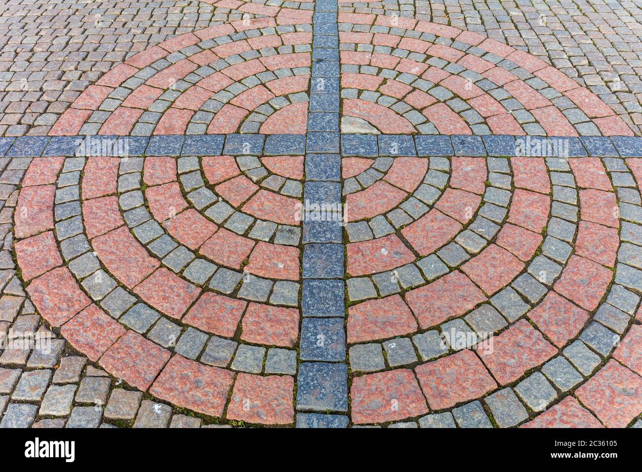 Spiral Cobblestones Street Pavement Mosaic in Norway Stock Photo - Alamy