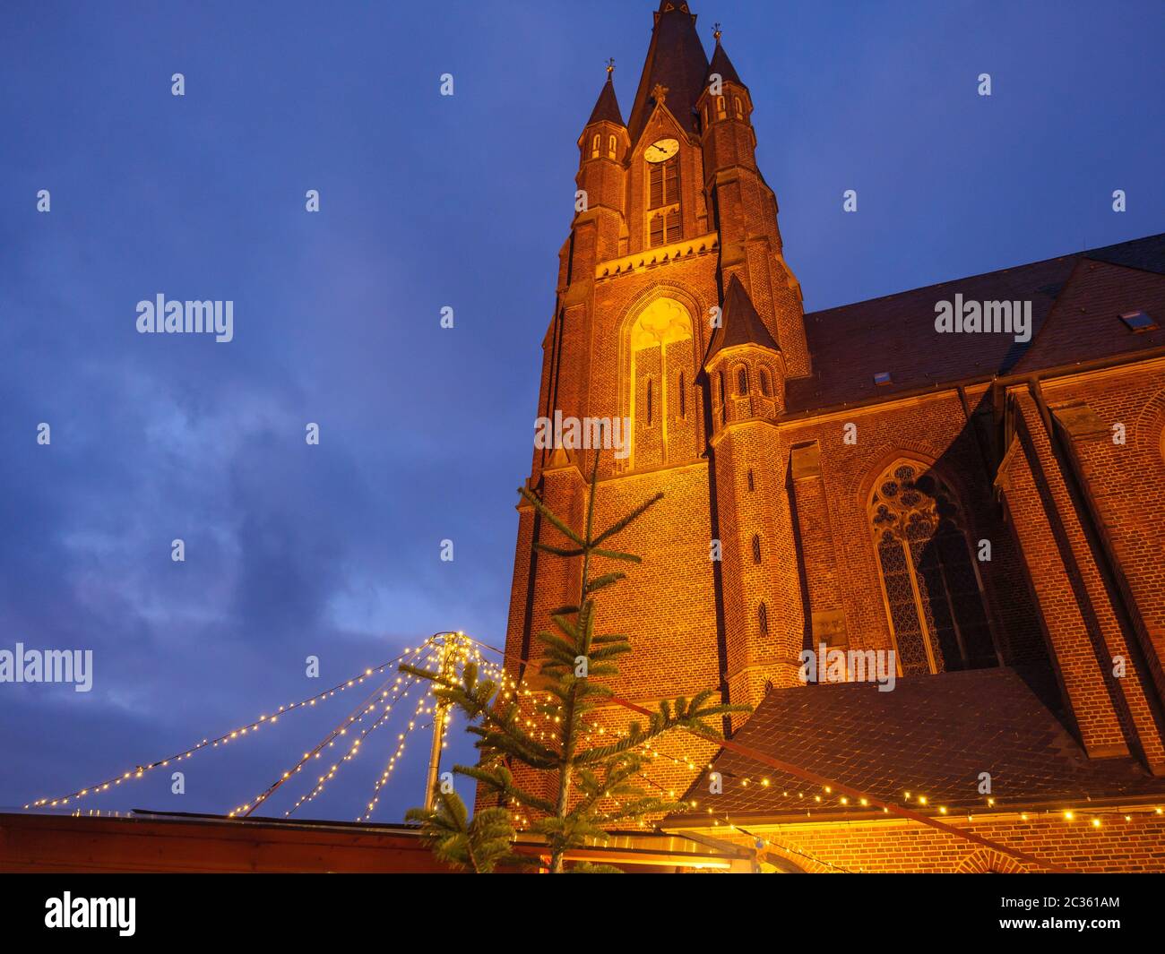 Christmas market in a small german village Stock Photo - Alamy