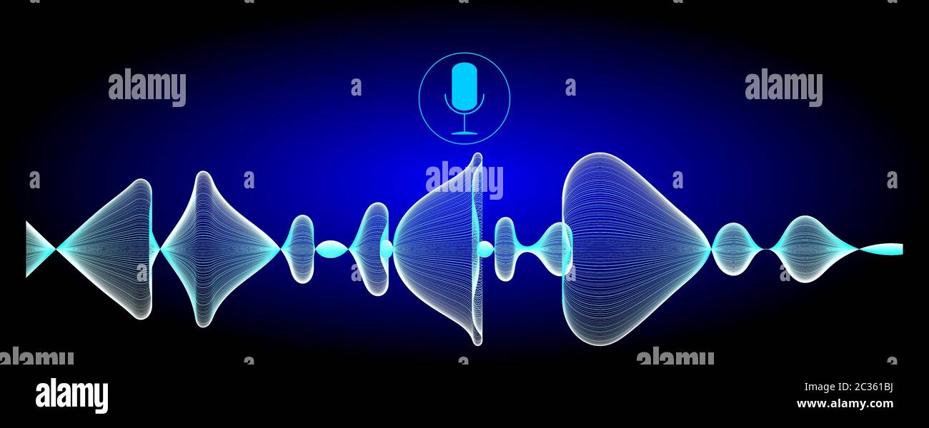 decorative Voice Recognition with a microphone and soundwaves â ...