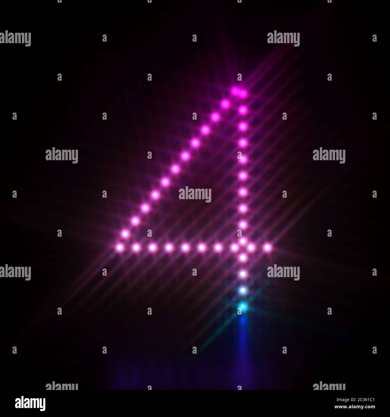Pink blue dot light font Number 4 FOUR 3D render illustration isolated ...