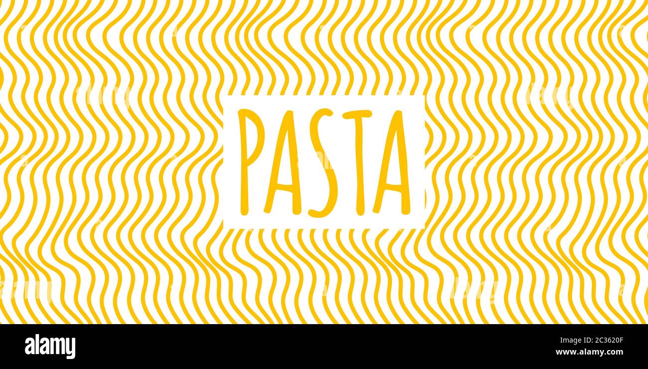 Pasta banner. Macaroni yellow background. Vector illustration Stock ...