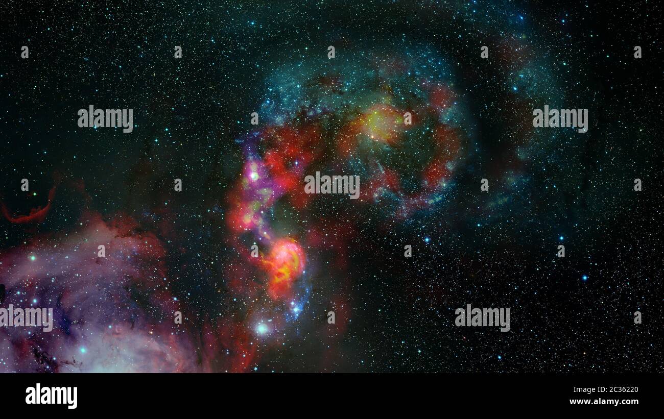 High definition star field, colorful night sky space. Nebula and ...