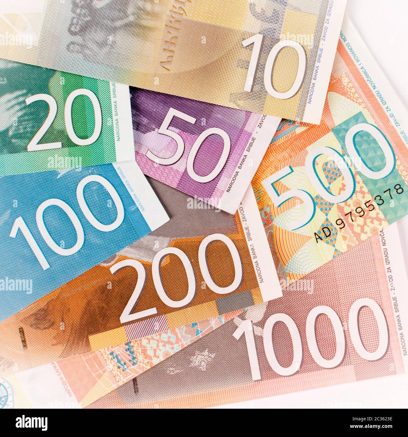 Serbian dinar banknotes as an European paper currency Stock Photo - Alamy