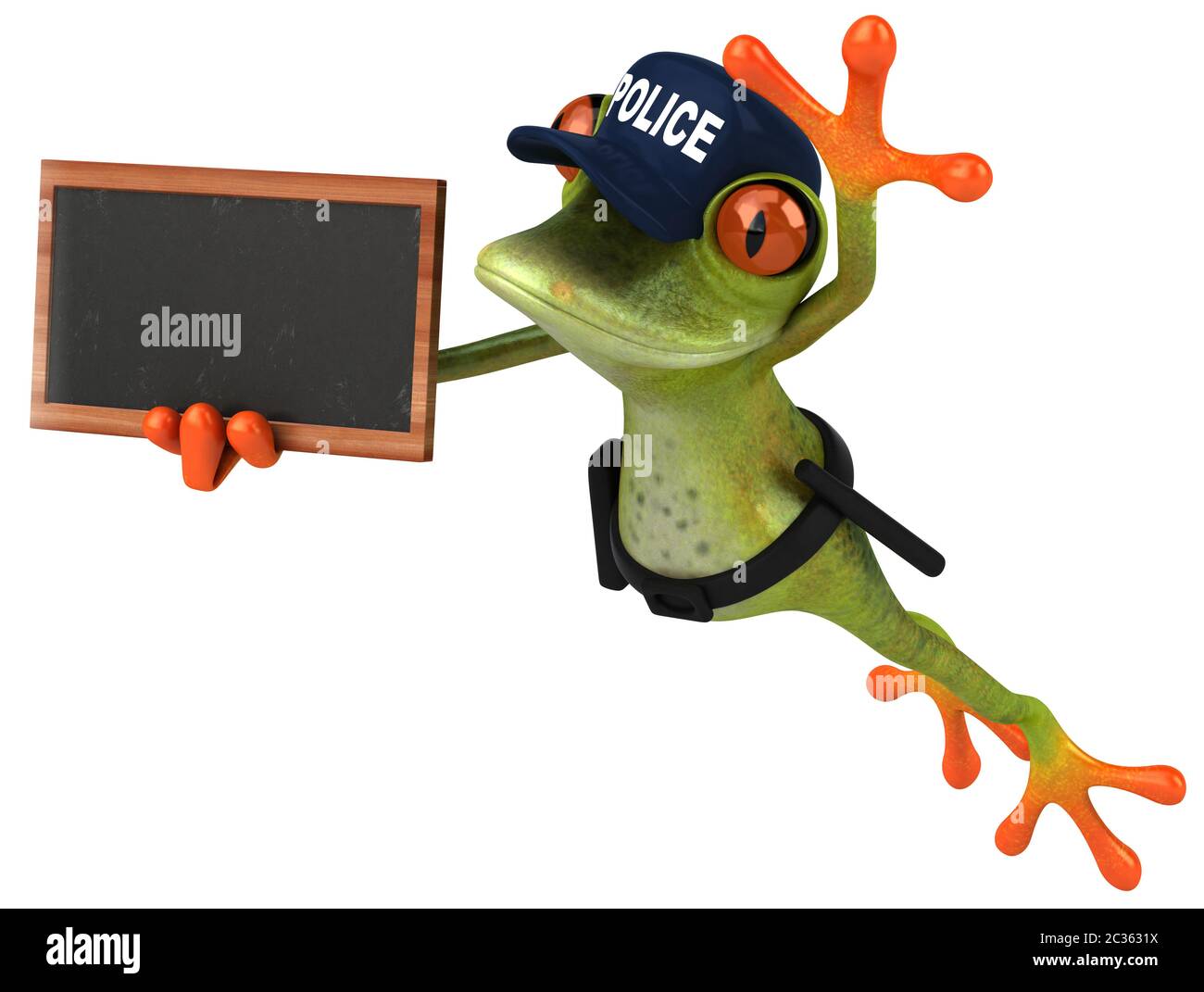 Fun 3D Cartoon frog police officer Stock Photo - Alamy
