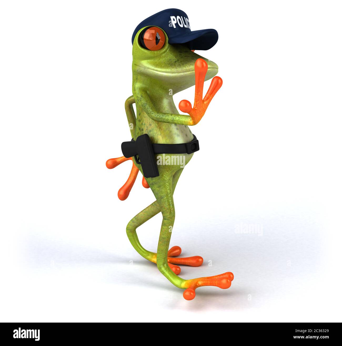 Fun 3D Cartoon frog police officer Stock Photo - Alamy