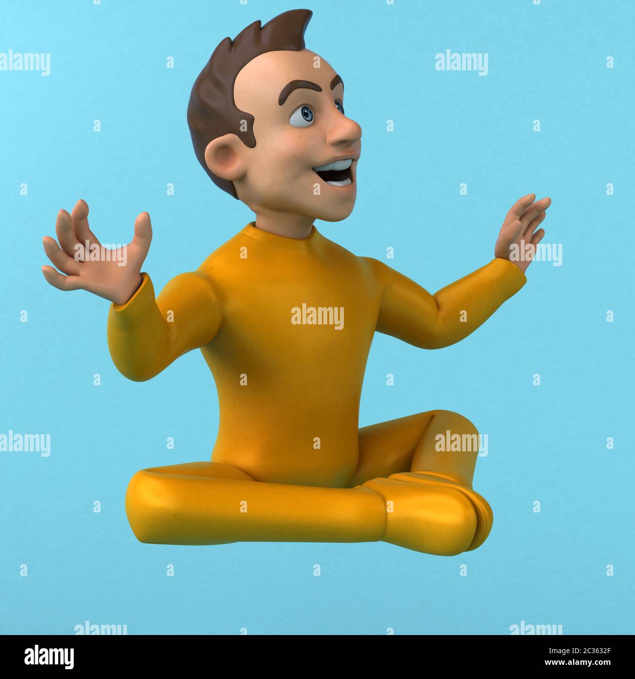 Fun 3D cartoon yellow character Stock Photo - Alamy