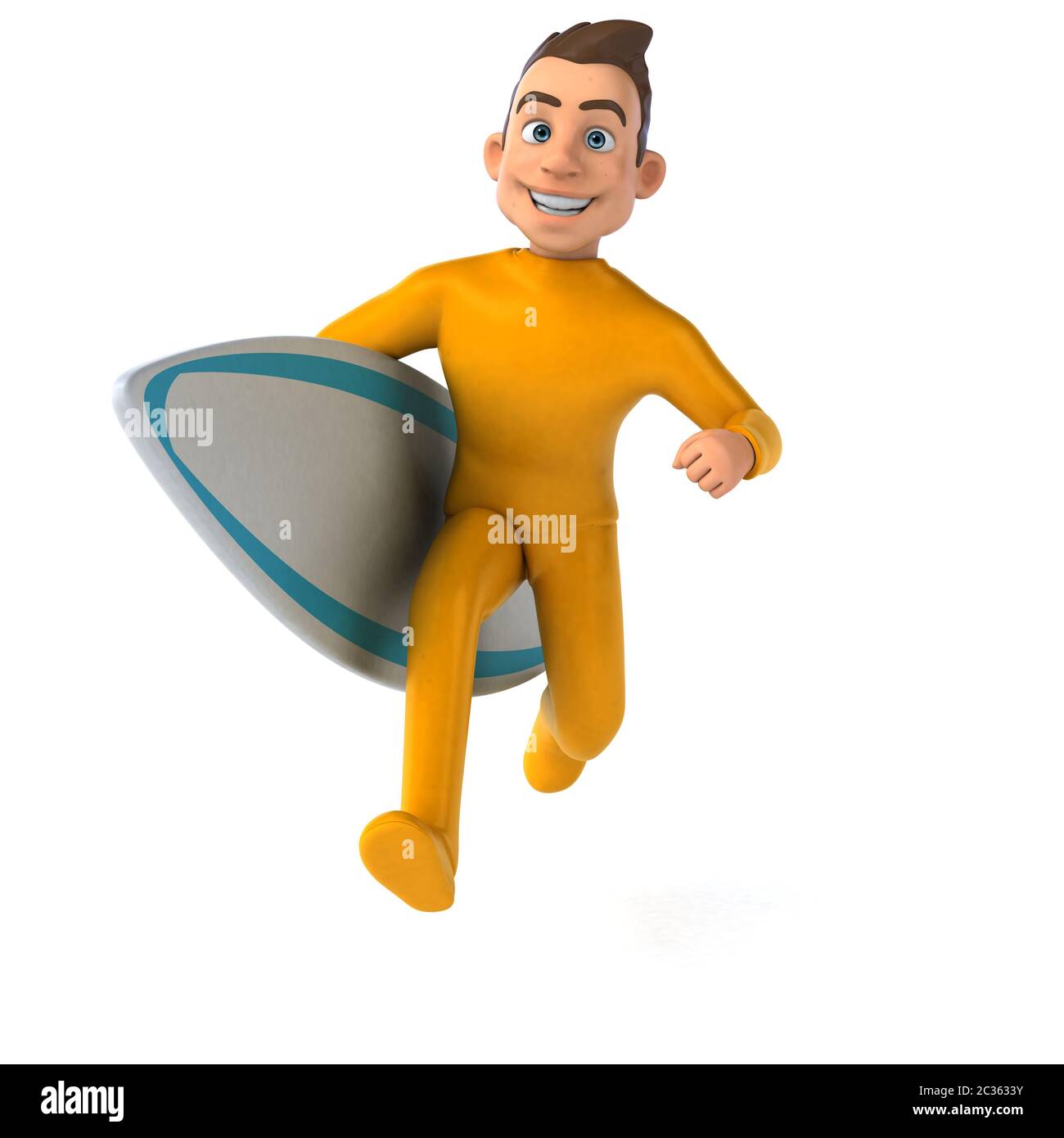 Fun 3D cartoon yellow character Stock Photo - Alamy