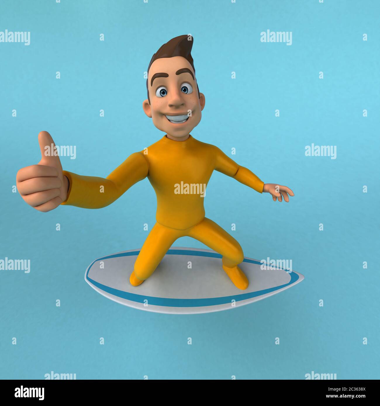 Fun 3D cartoon yellow character Stock Photo - Alamy
