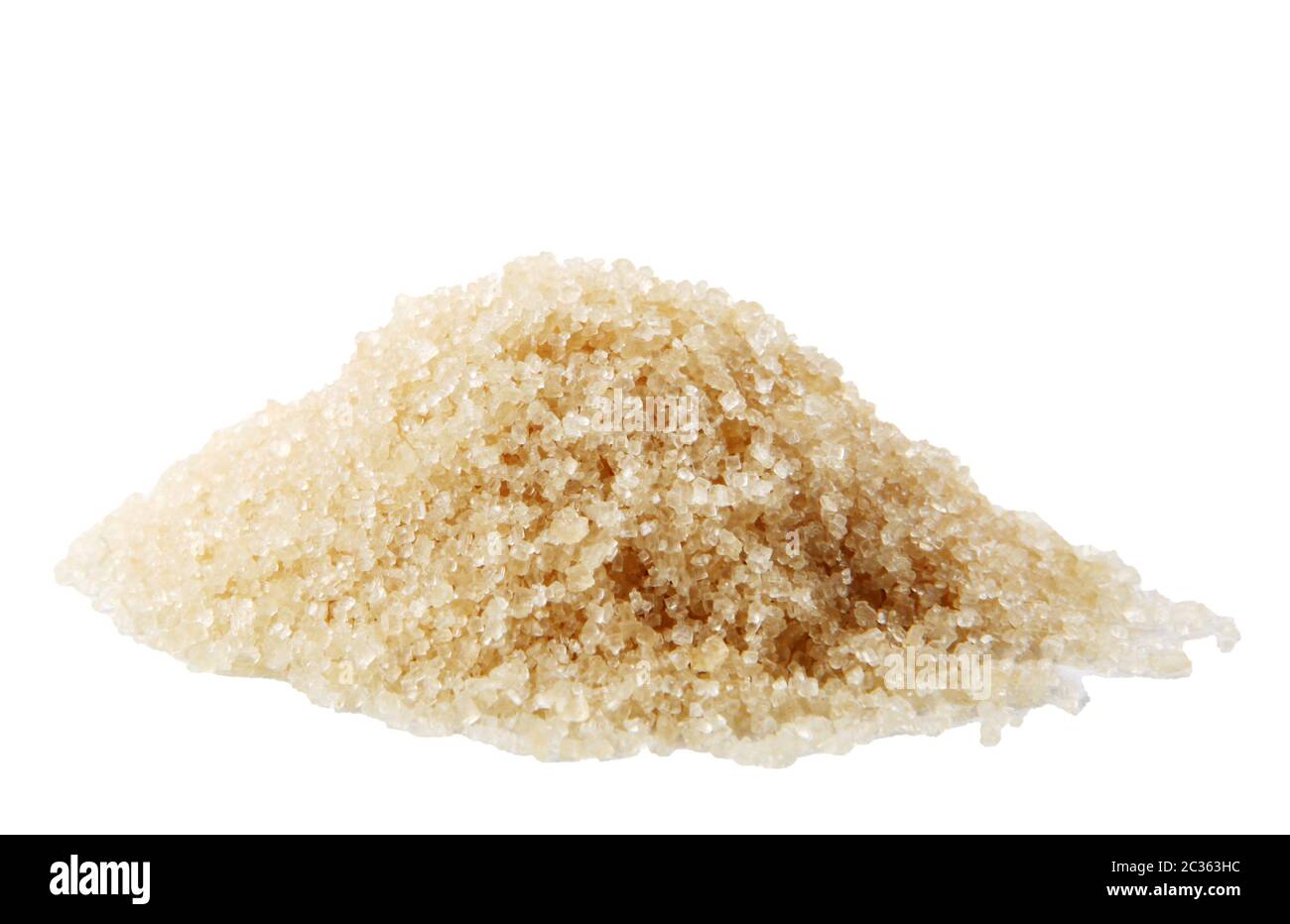 Close-Up Of Raw Brown Sugar Isolated On White Stock Photo - Alamy
