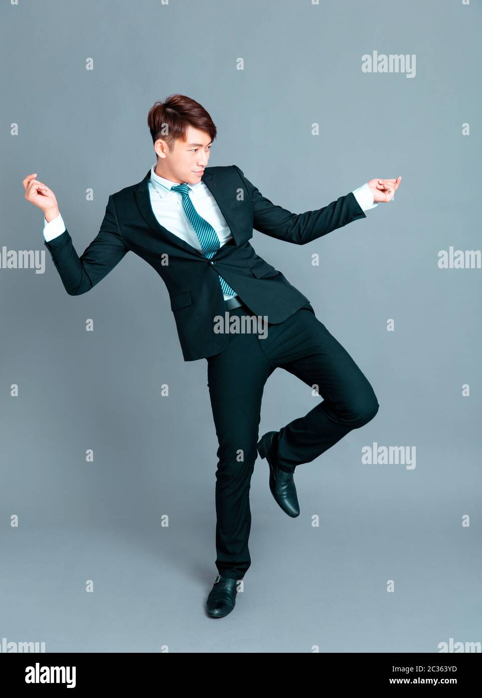 Happy successful businessman dancing in hi-res stock photography and ...