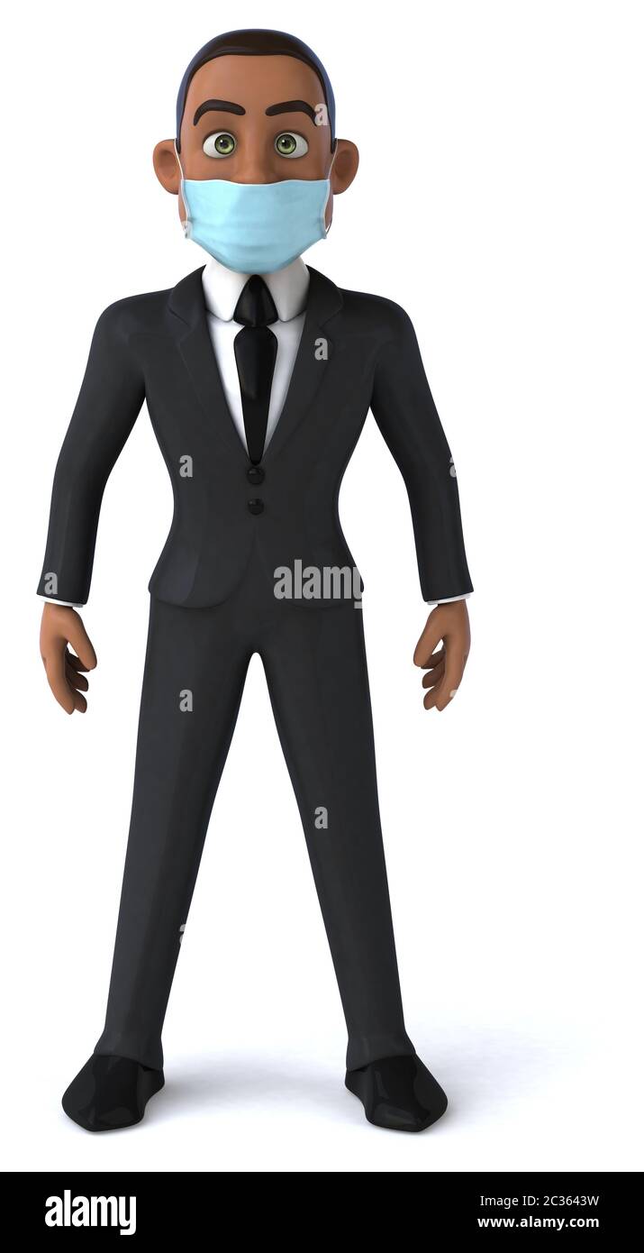 3D illustration of a cartoon character with a mask Stock Photo - Alamy